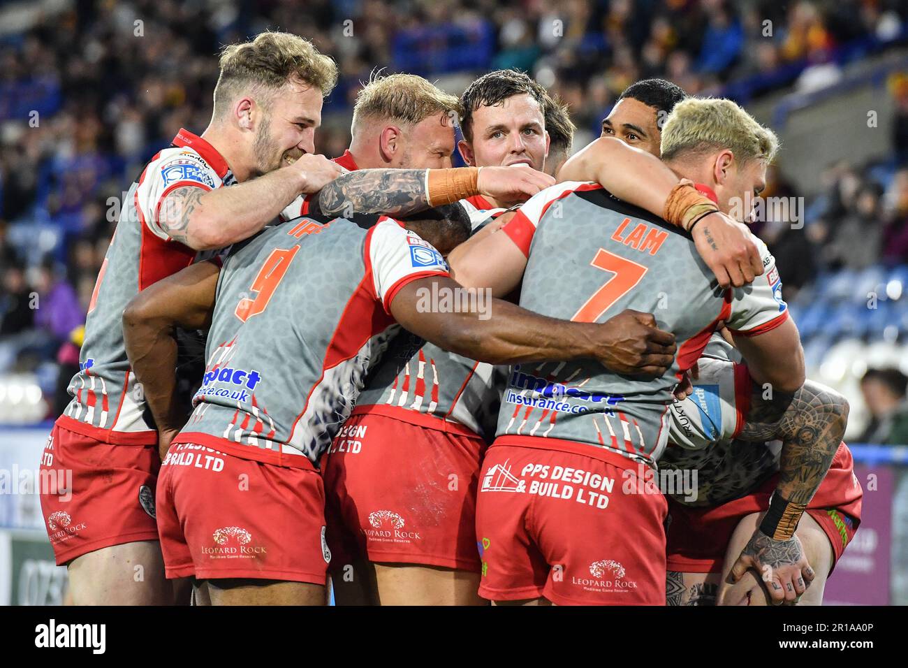 Huddersfield, England - 12th May 2023 - Leigh Leopards players ...