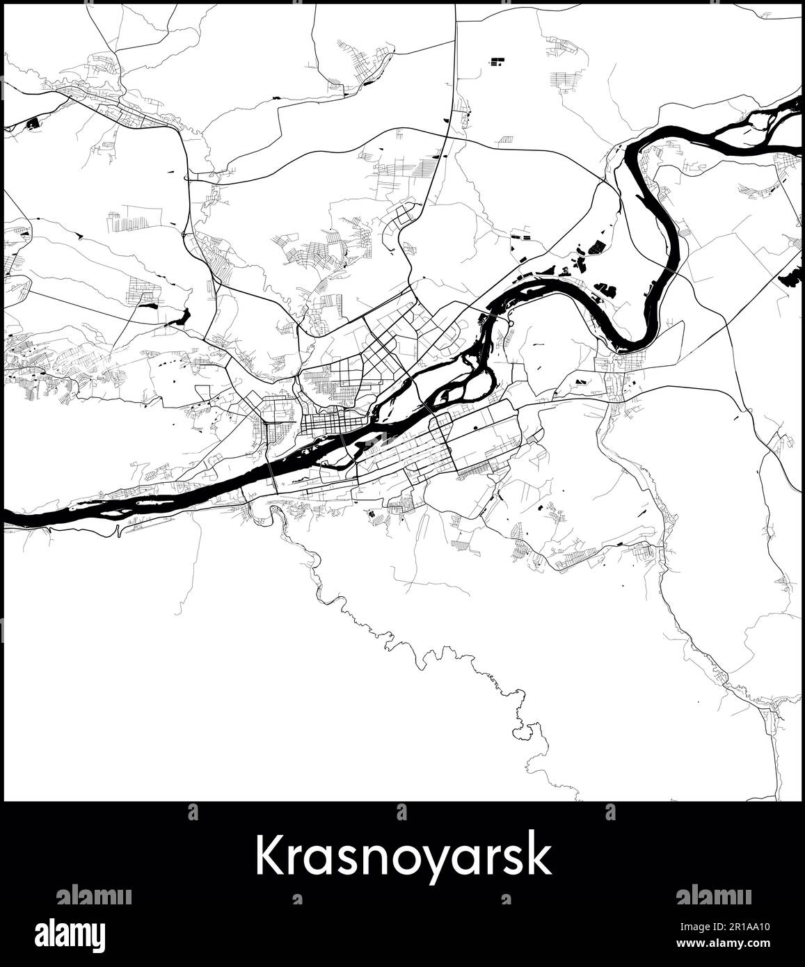 City Map Asia Russia Krasnoyarsk vector illustration Stock Vector Image ...