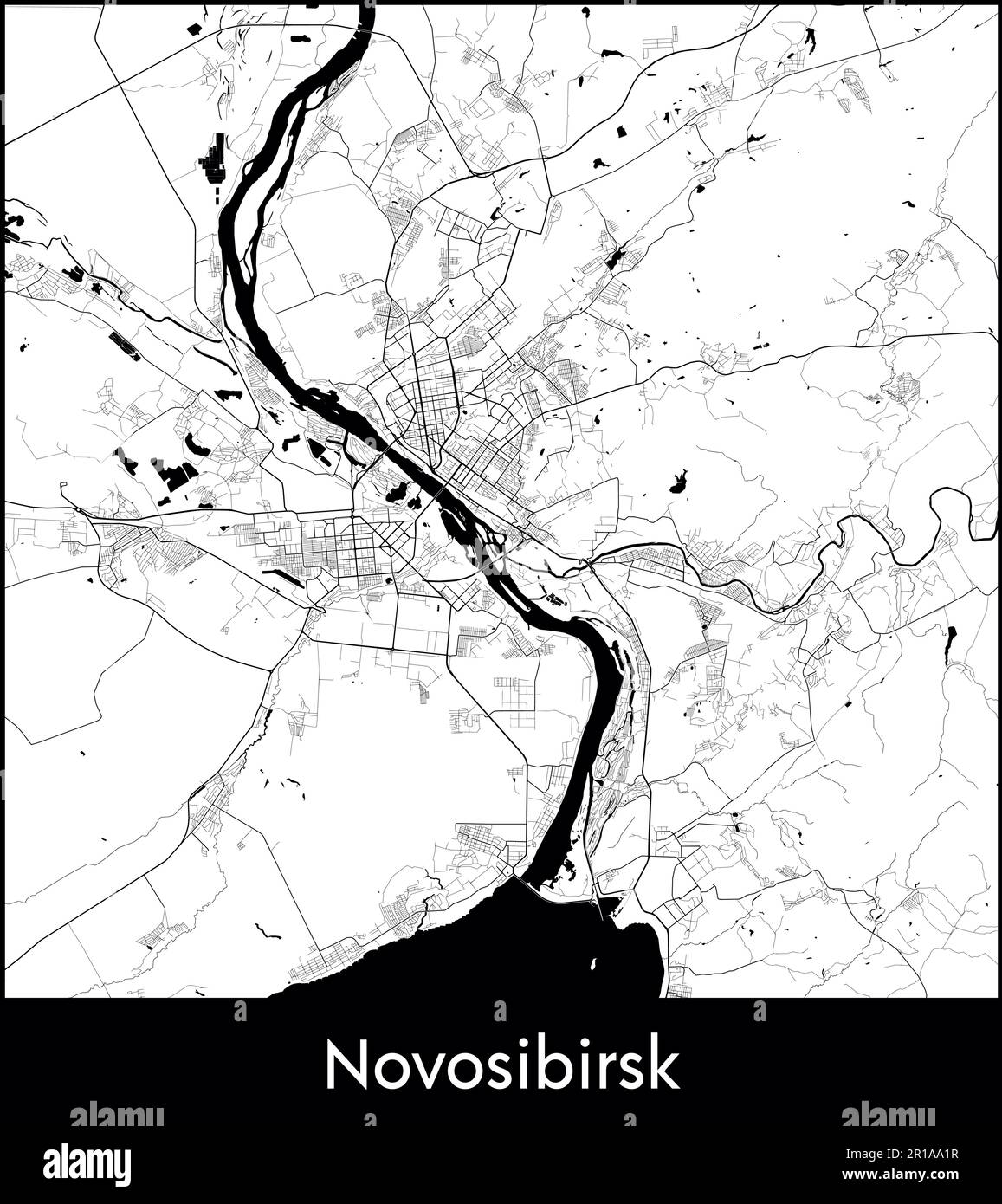 City Map Asia Russia Novosibirsk vector illustration Stock Vector Image ...