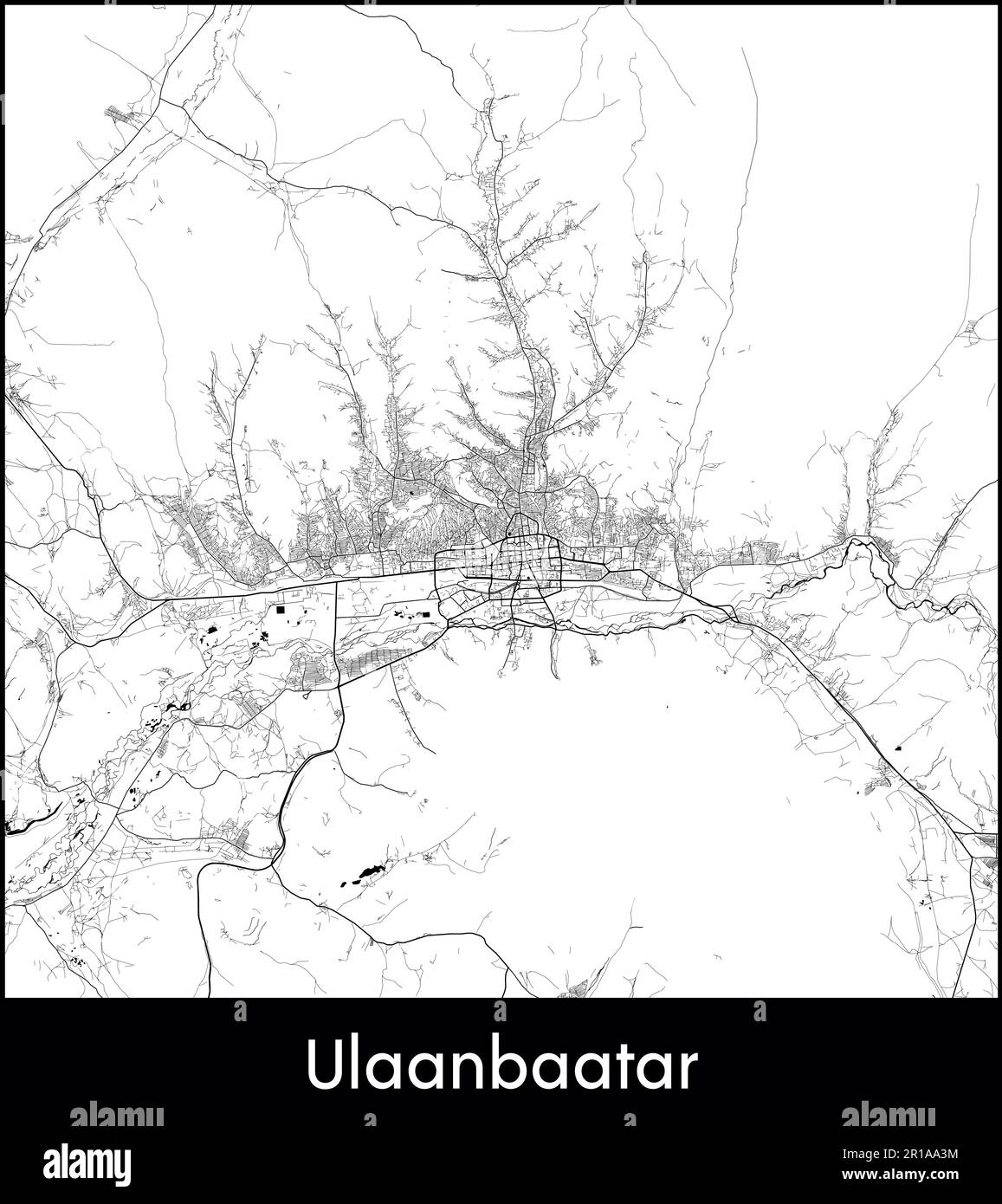City Map Asia Mongolia Ulaanbaatar vector illustration Stock Vector Image & Art - Alamy