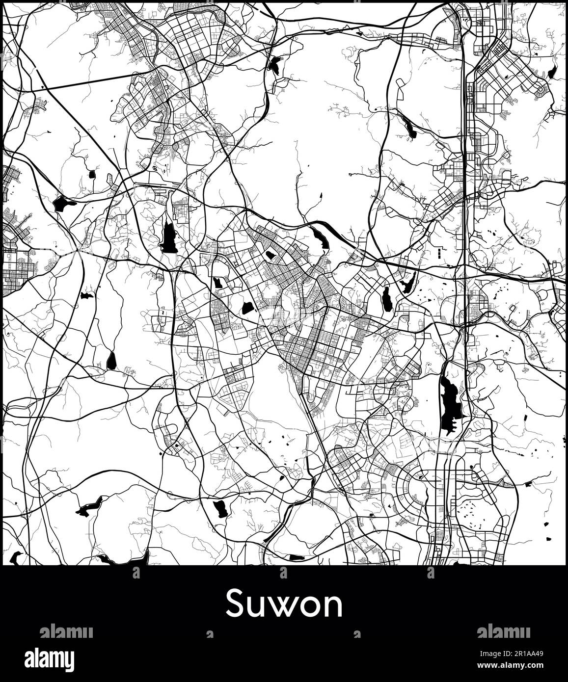 City Map Asia South Korea Suwon vector illustration Stock Vector Image ...