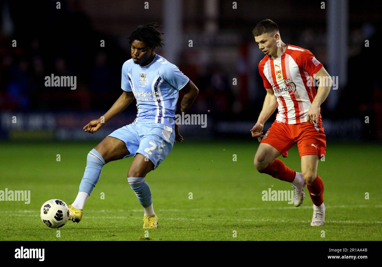 Coventry City’s Dermi Lusala in action during the Birmingham Senior Cup Final at the Poundland ...