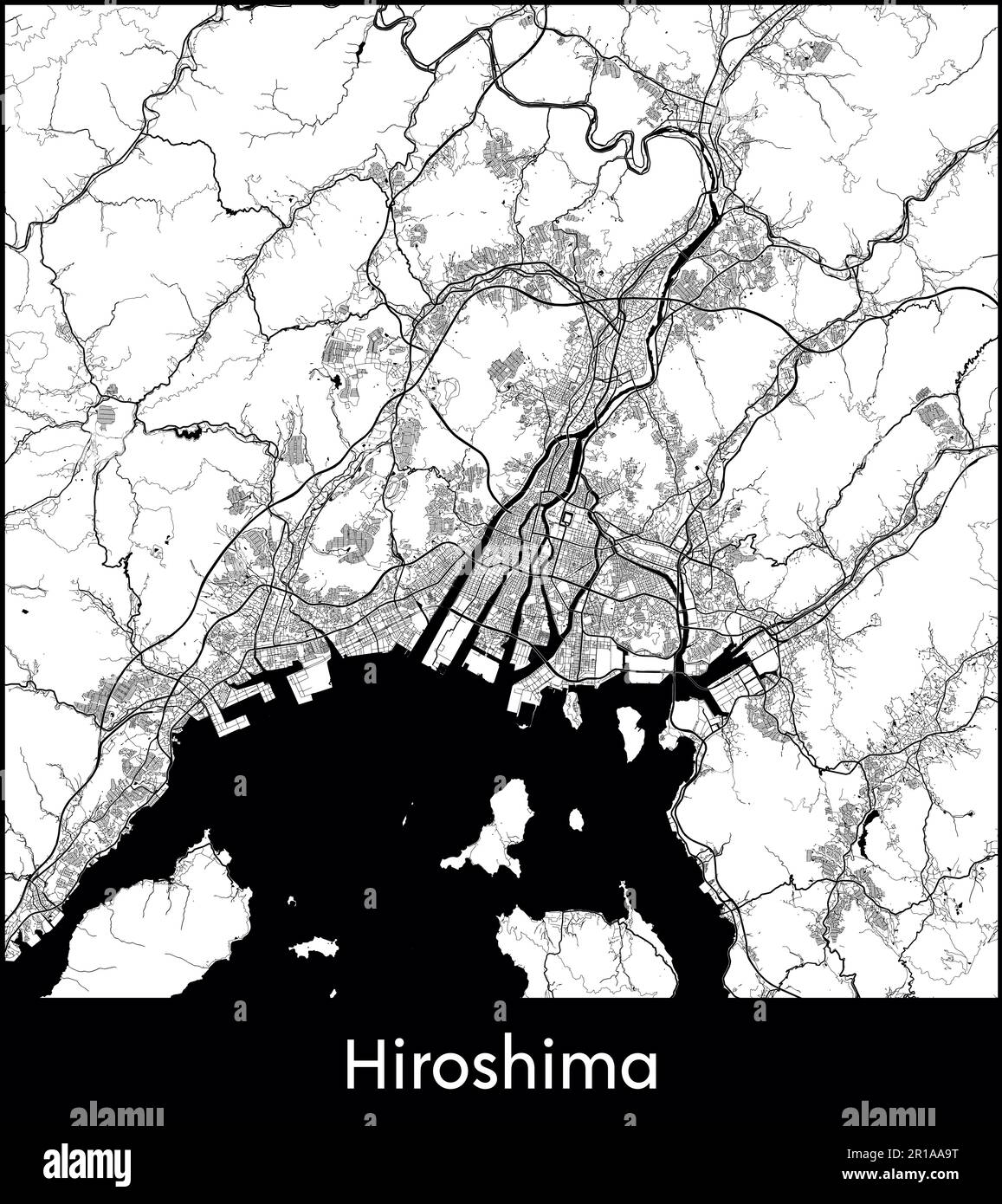 City Map Asia Japan Hiroshima vector illustration Stock Vector Image ...