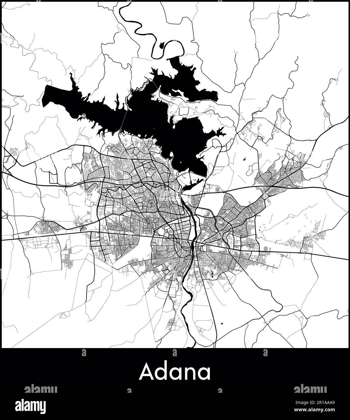 City Map Asia Turkey Adana vector illustration Stock Vector Image & Art ...