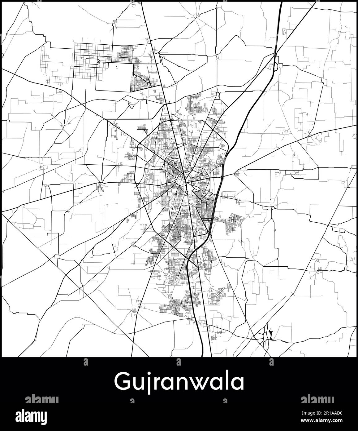 City Map Asia Pakistan Gujranwala vector illustration Stock Vector ...