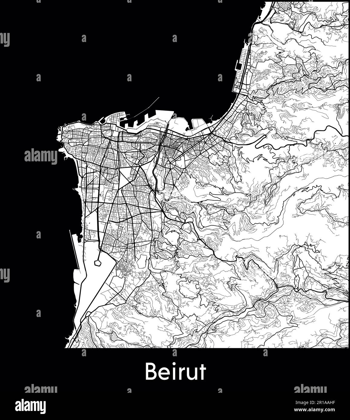 City Map Asia Lebanon Beirut vector illustration Stock Vector Image ...