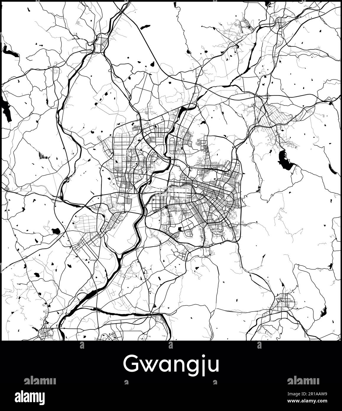 City Map Asia South Korea Gwangju vector illustration Stock Vector ...