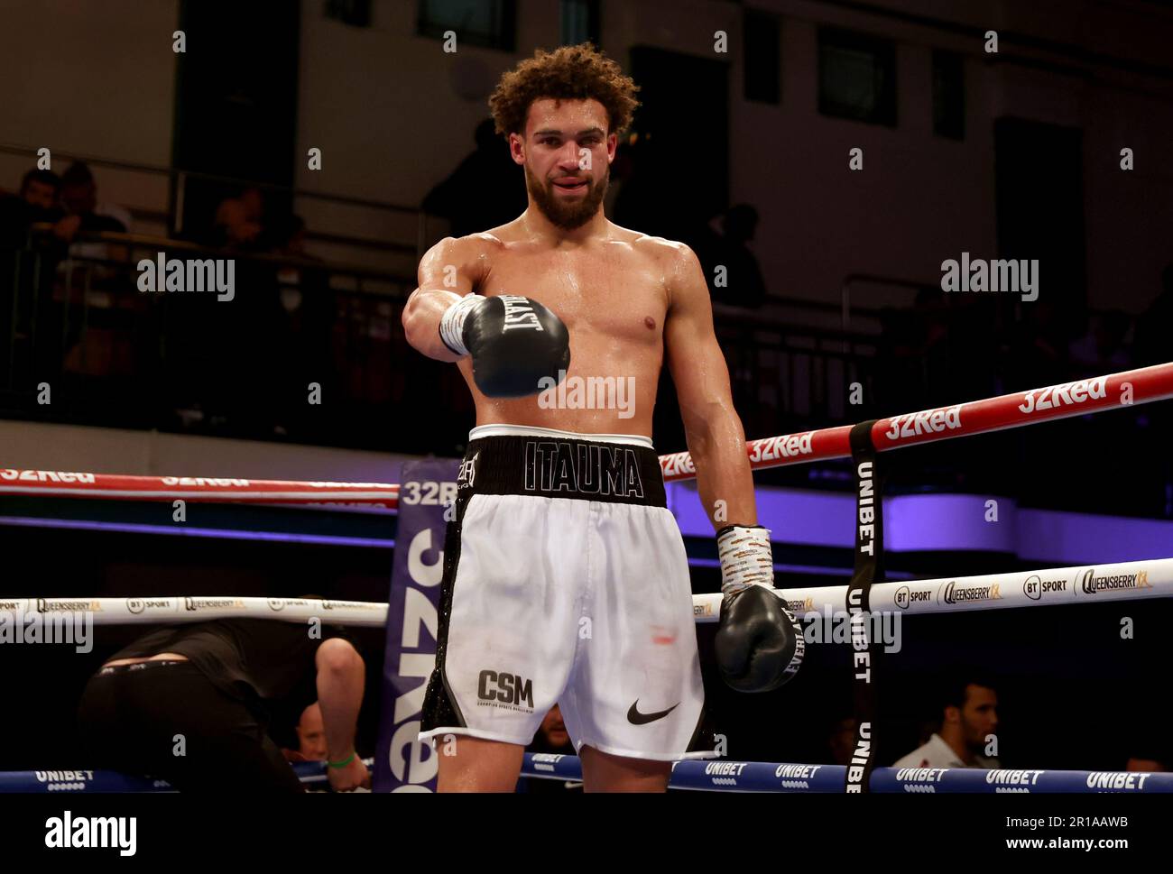 Karol Itauma celebrates victory against opponent Khalid Graidia in the ...