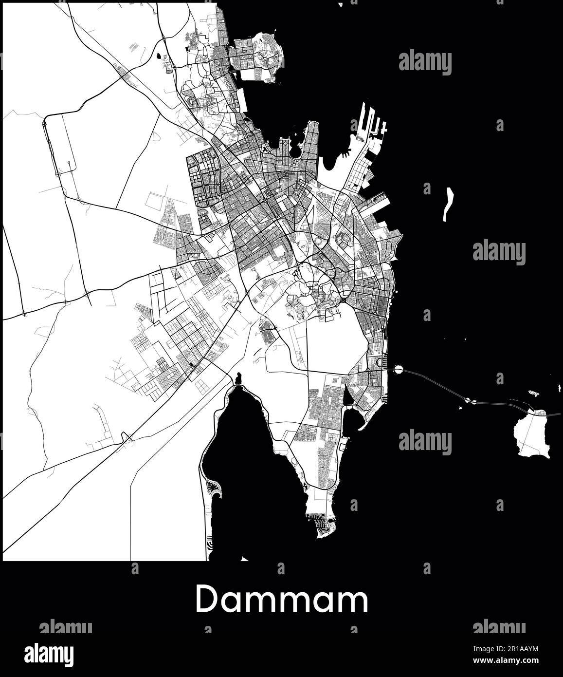Dammam map Black and White Stock Photos & Images - Alamy