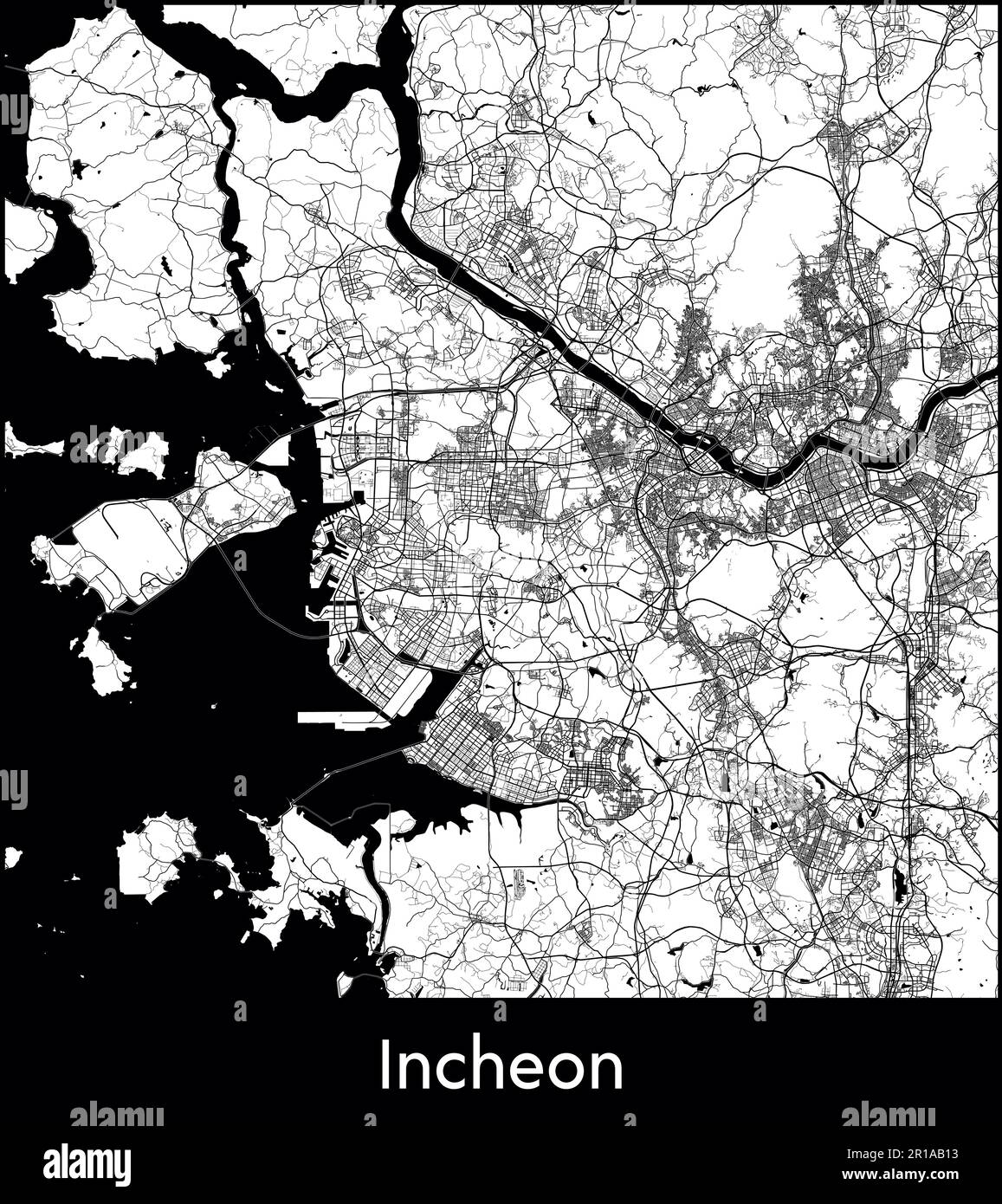 City Map Asia South Korea Incheon vector illustration Stock Vector ...