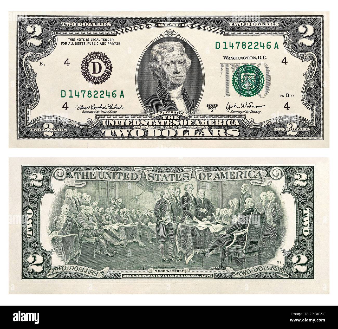 Two dollar banknote hi-res stock photography and images - Alamy