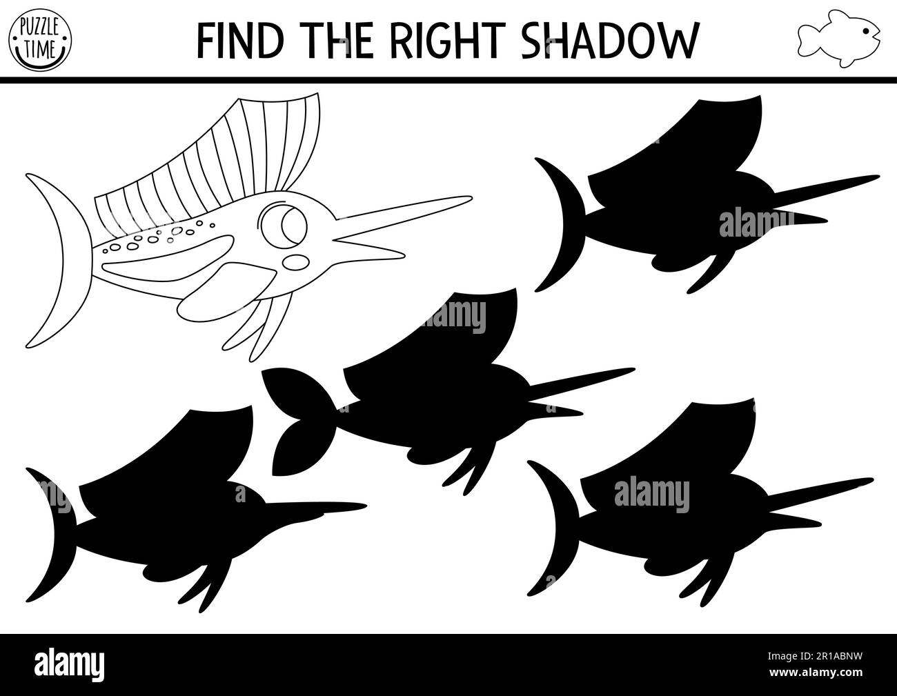 Under the sea black and white shadow matching activity. Ocean line ... Under the sea black and white shadow matching activity. Ocean line ...