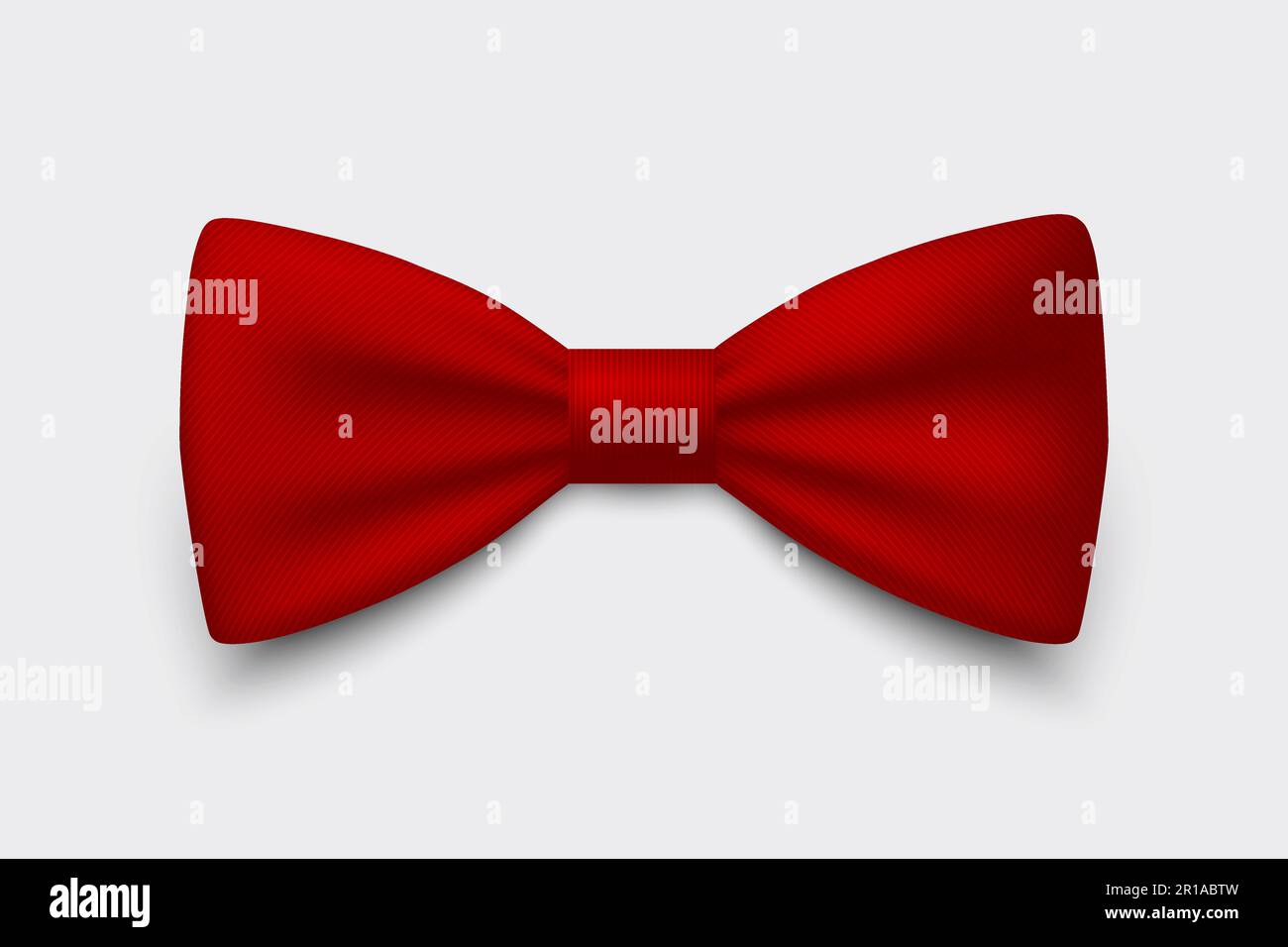 Vector 3d Realistic Striped Red Bow Tie Icon Closeup Isolated on White ...
