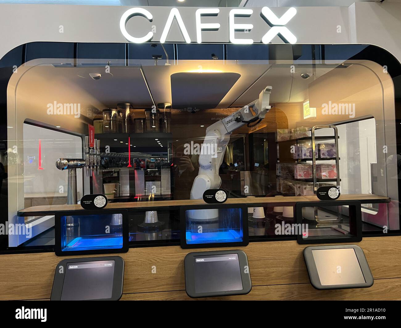 United States. 09th Mar, 2023. A CafeX robot barista and coffee shop at ...