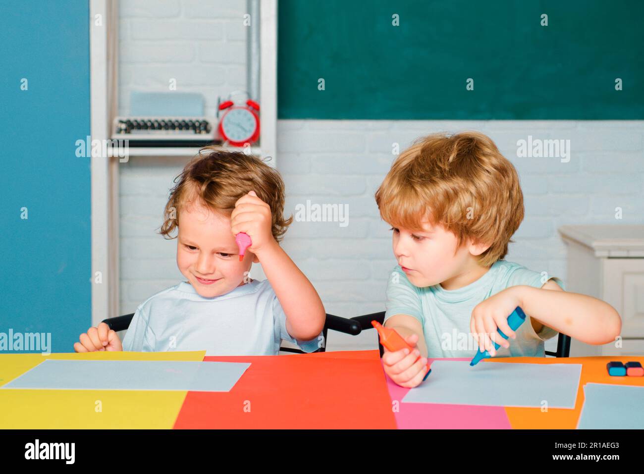 Little ready to study. Funny toddlers from elementary school. Kids ...