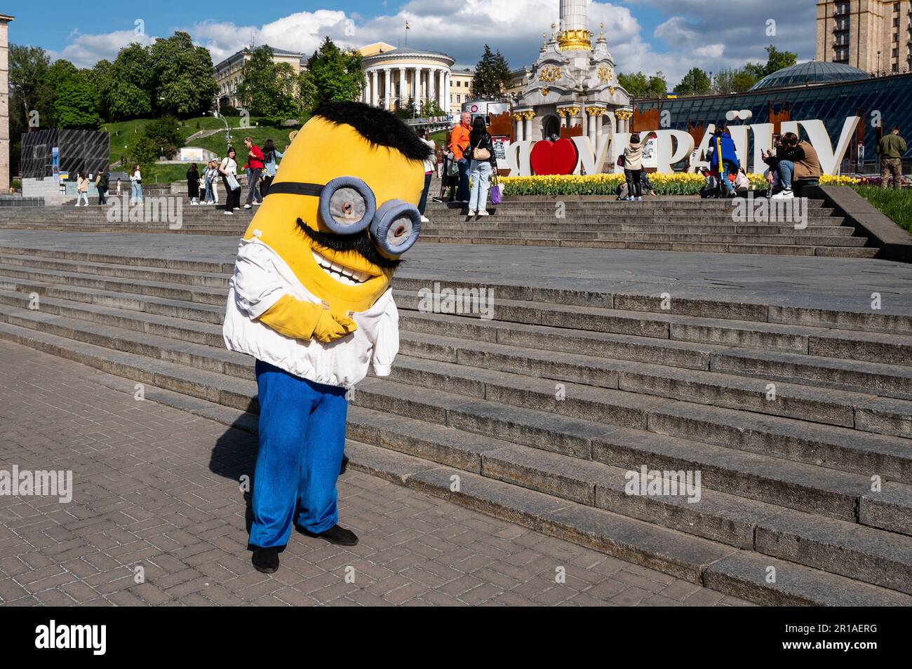 Kyiv, Ukraine. 05th May, 2023. A person dressed as a Minion seen in ...