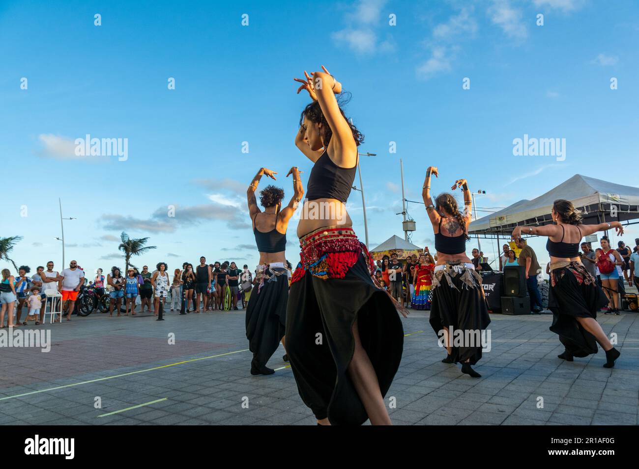 Salvador, Bahia, Brazil - October 22, 2022: Street performers are seen ...