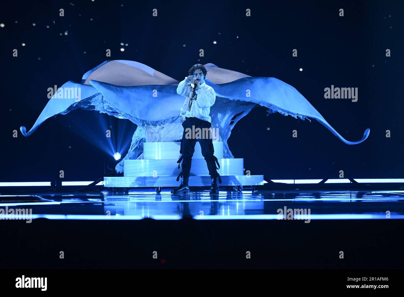 LIVERPOOL 20230512 Luke Black från Serbien under fredagens repetitioner ...