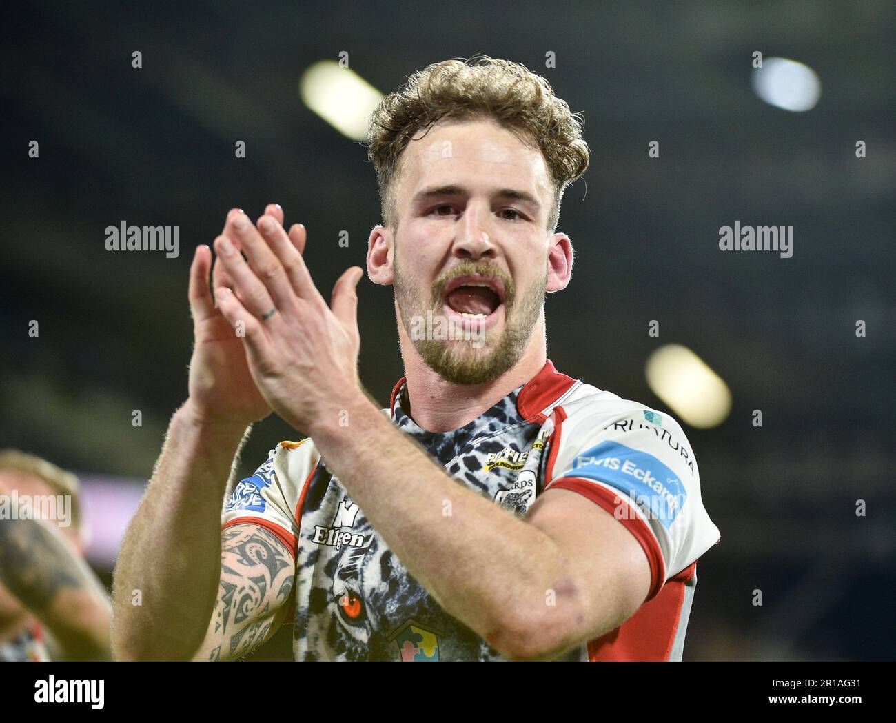 Huddersfield, England - 12th May 2023 - Oliver Holmes of Leigh Leopards ...