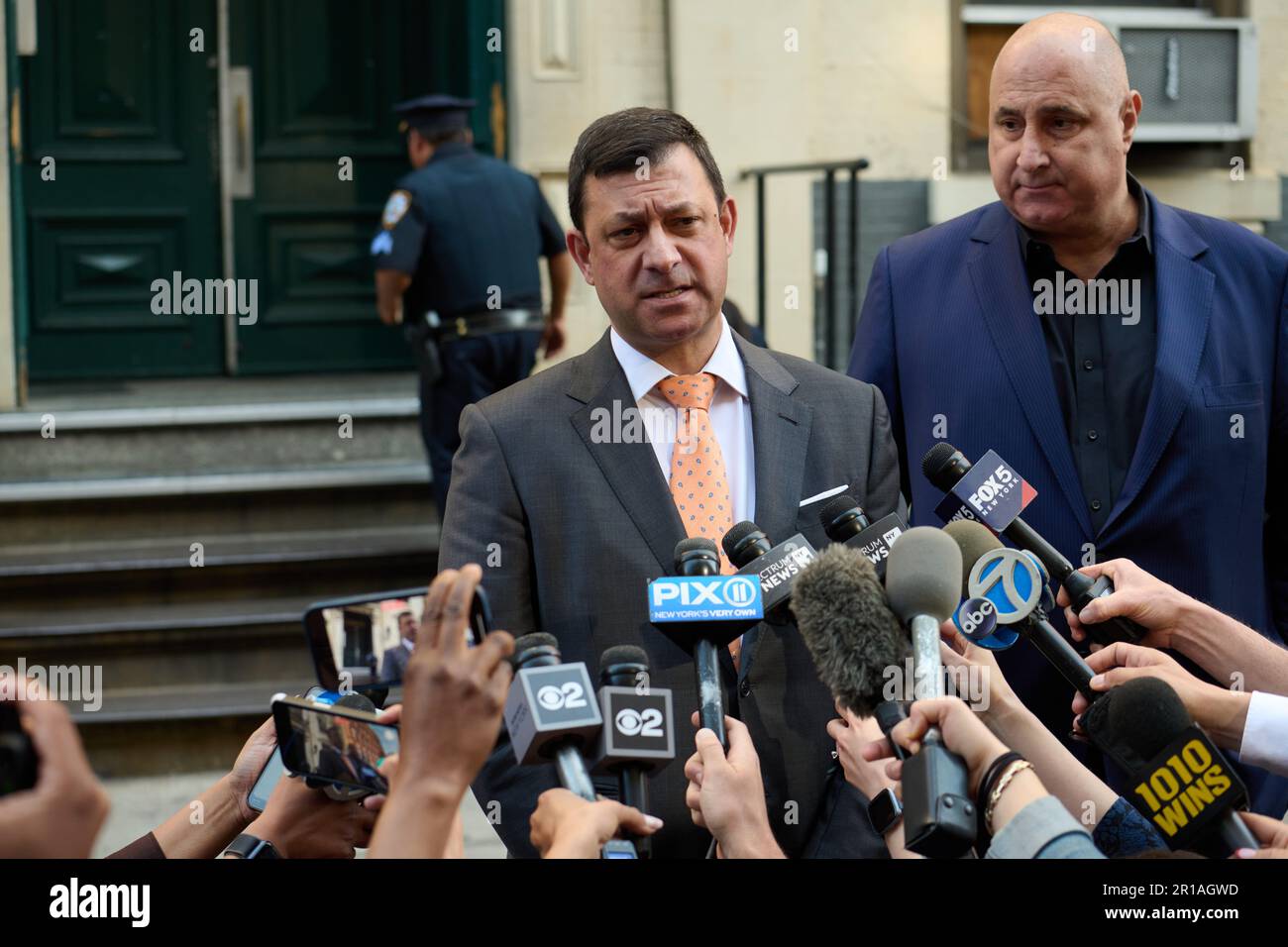 New York, New York, USA. 12th May, 2023. Attorney Thomas Kenniff makes ...