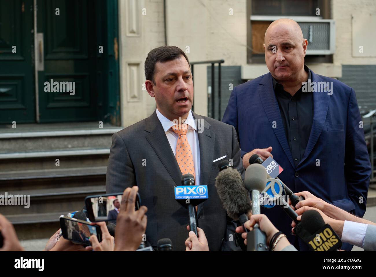 New York, New York, USA. 12th May, 2023. Attorney Thomas Kenniff makes ...