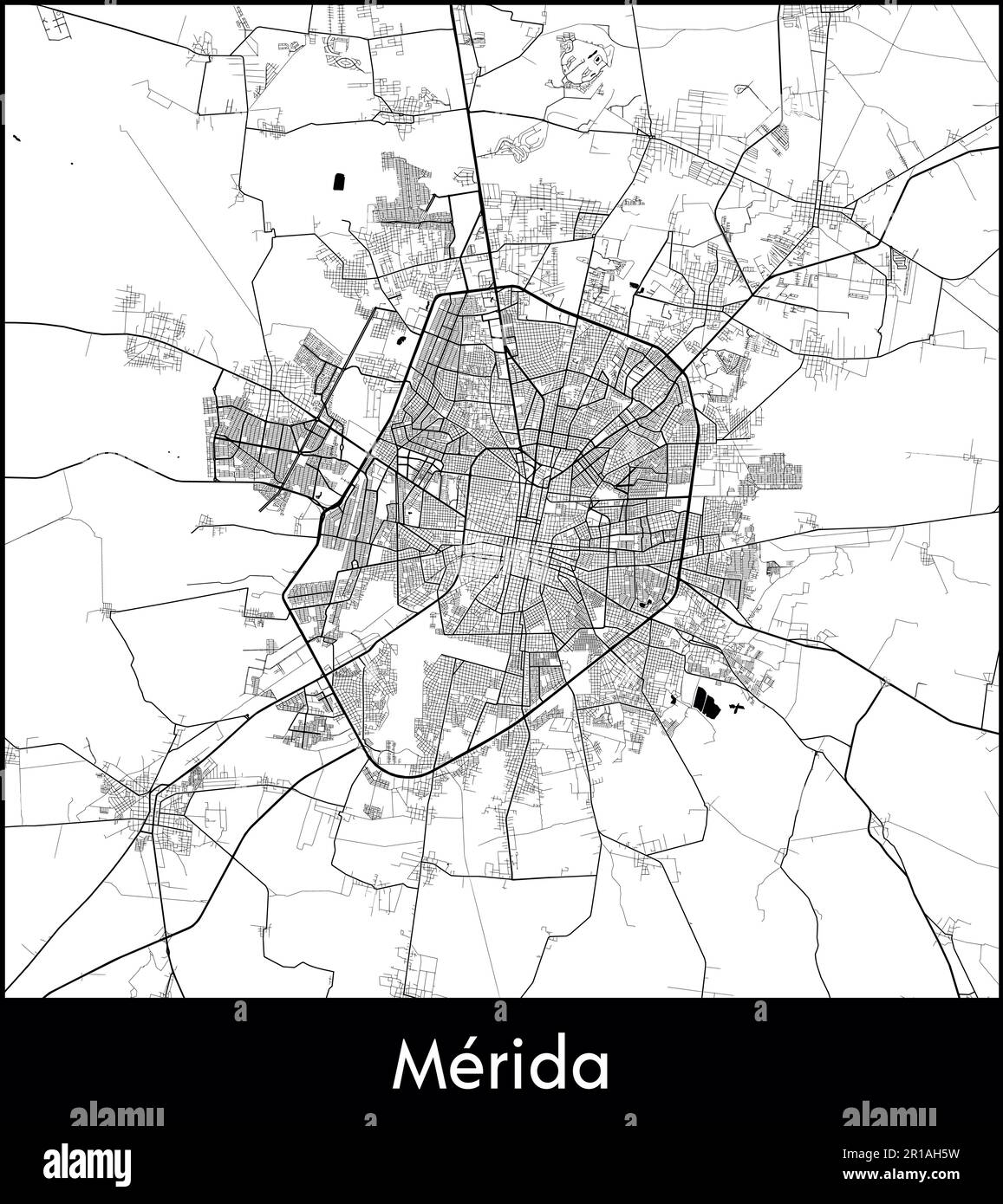 City Map North America Mexico Merida vector illustration Stock Vector ...