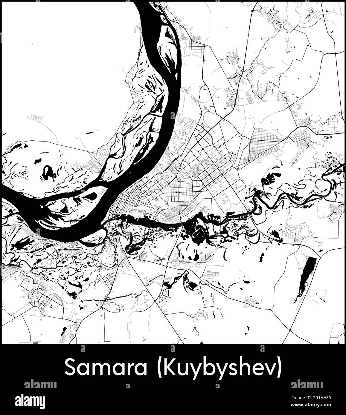 City Map Europe Russia Samara Kuybyshev vector illustration Stock ...