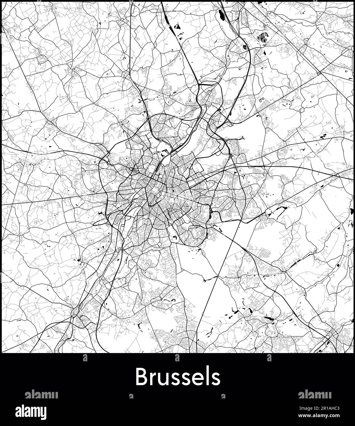 City Map Europe Belgium Brussels vector illustration Stock Vector Image ...