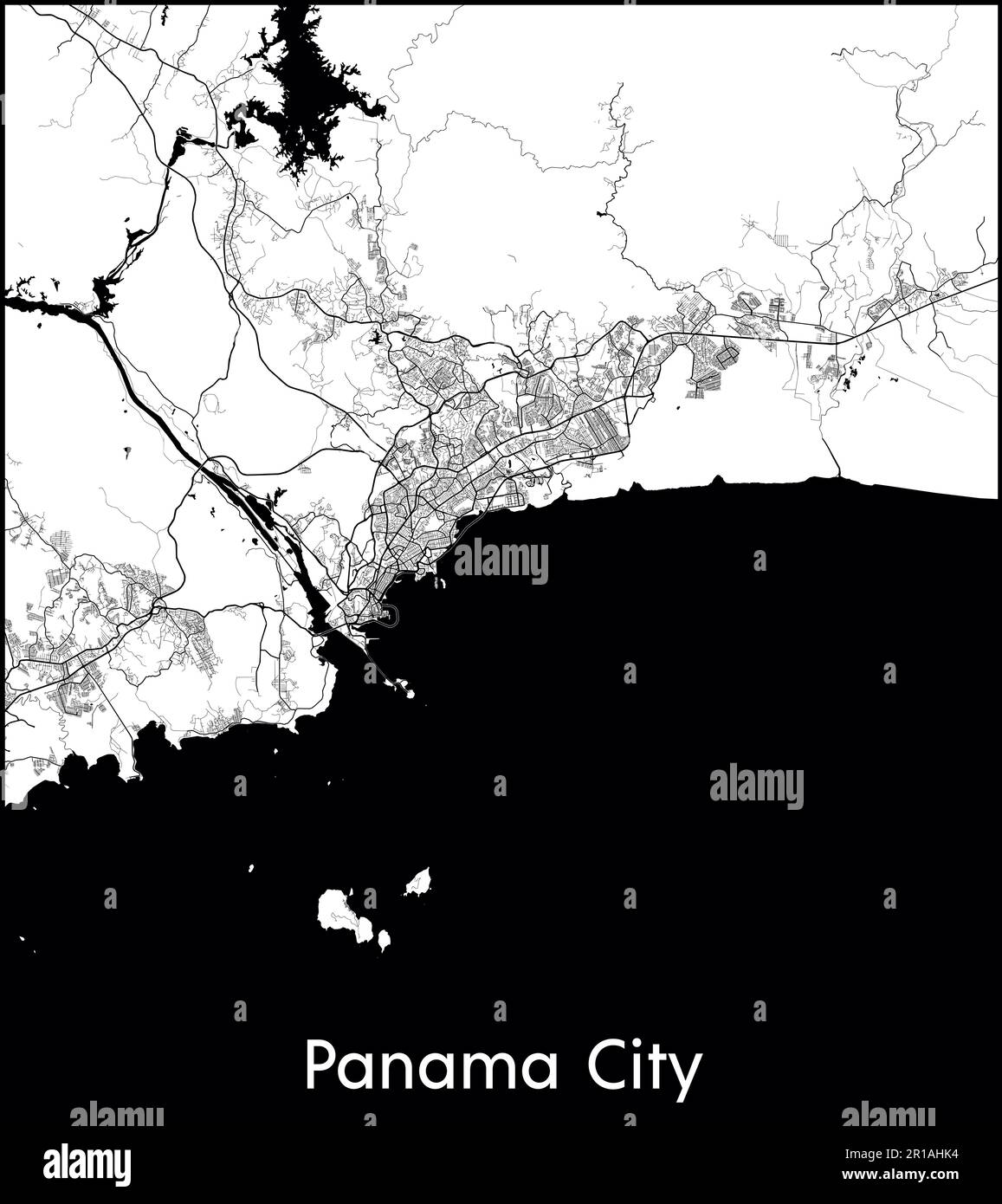 City Map North America Panama Panama City vector illustration Stock ...