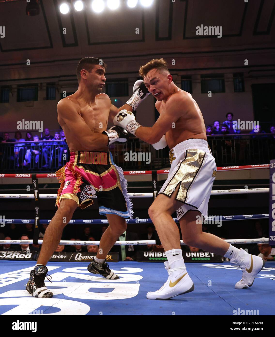 William Hutchinson (right) competes against Ezequiel Osvaldo Maderna ...