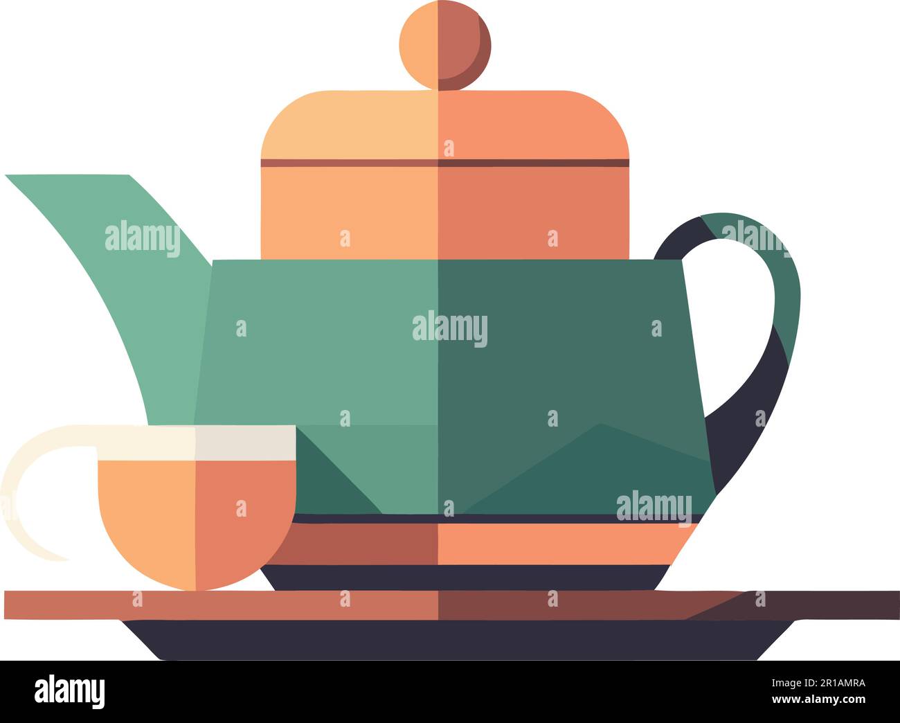 Hot tea in yellow teapot with steam Stock Vector Image & Art - Alamy