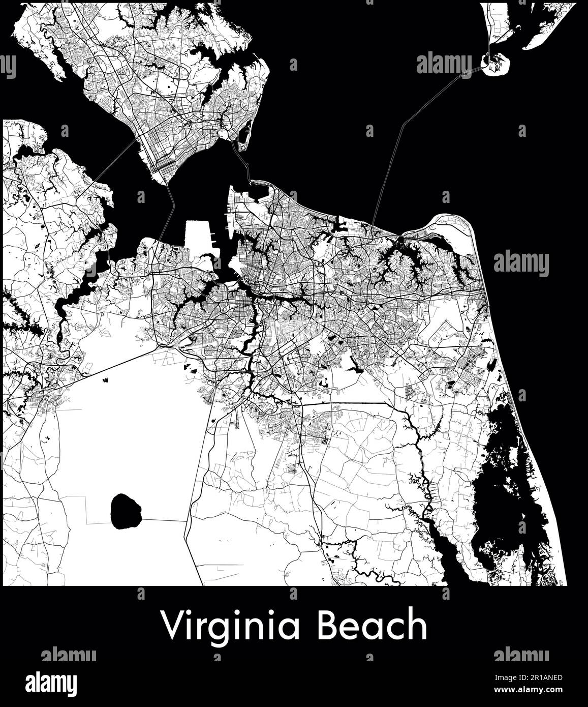 City Map North America United States Virginia Beach vector illustration ...