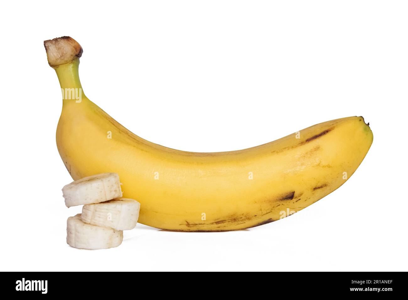 banana isolated on white background with clipping path and full depth ...