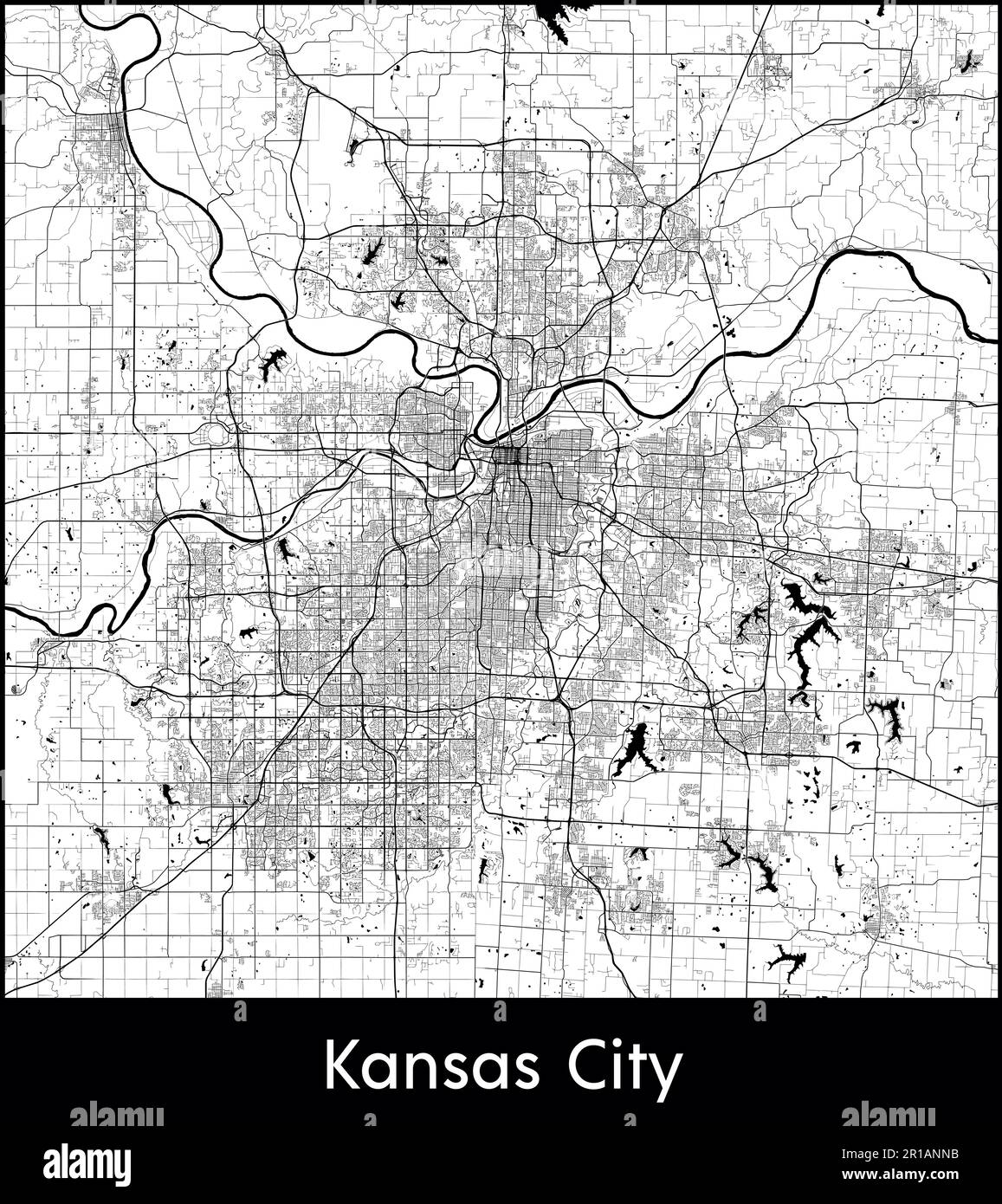 City Map North America United States Kansas City vector illustration ...
