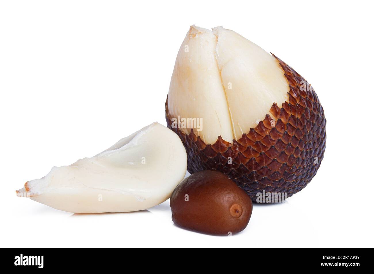Salak snake fruit isolated on white background with clipping path and ...