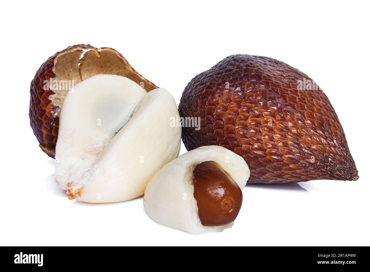 Salak snake fruit isolated on white background with clipping path and ...
