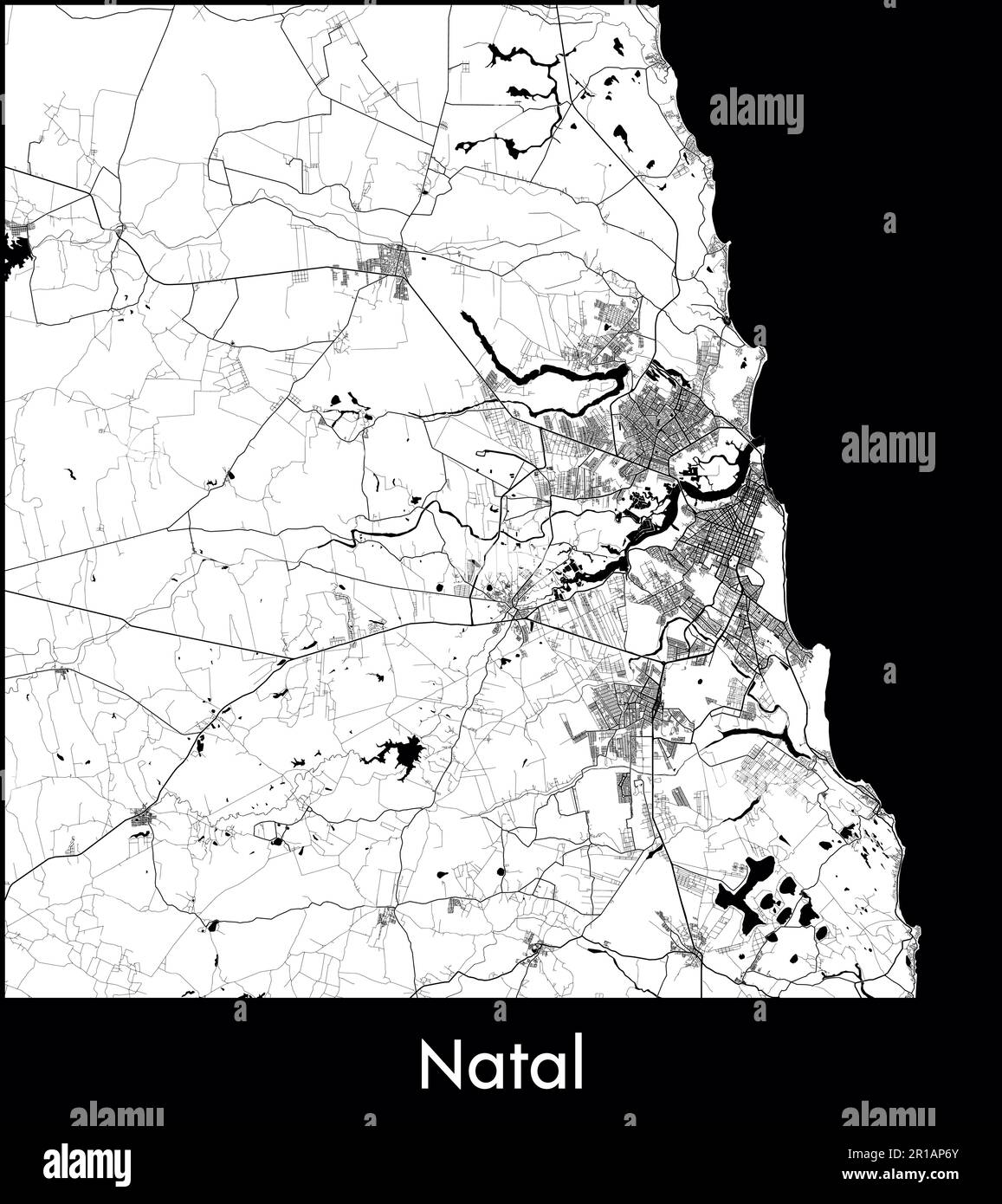 City Map South America Brazil Natal vector illustration Stock Vector ...