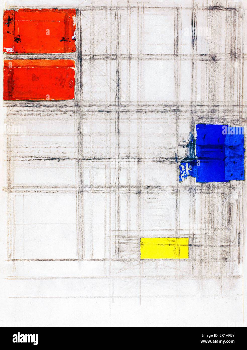 Study for a Composition painting in high resolution by Piet Mondrian ...
