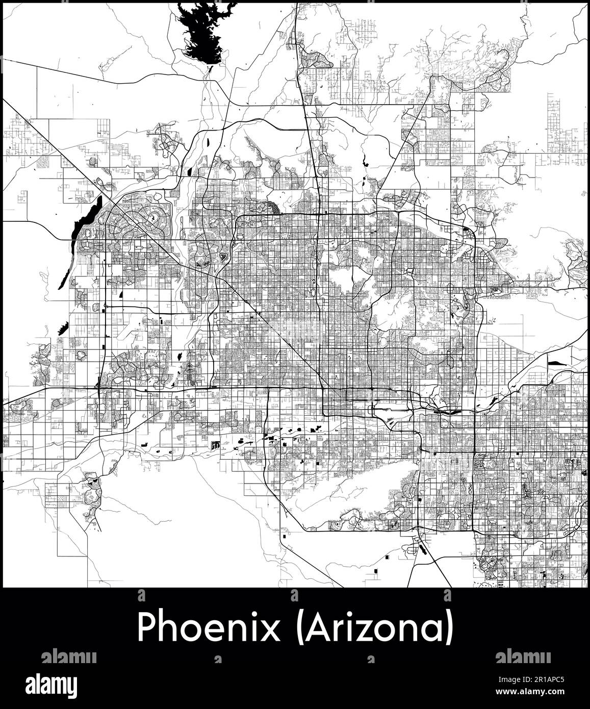 City Map North America United States Phoenix (Arizona) vector ...