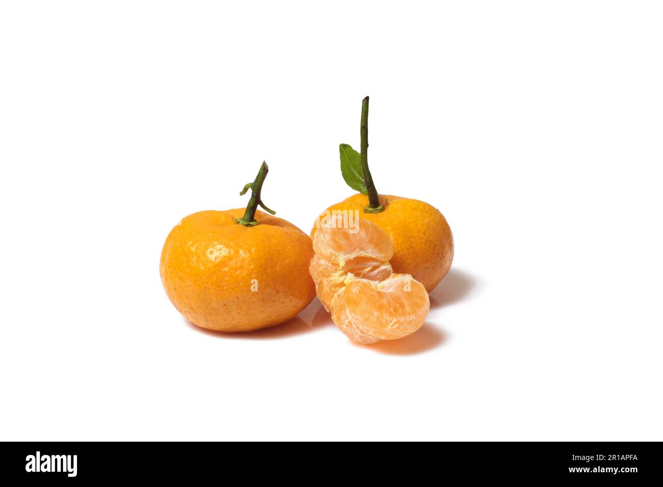 Orange fruit with leaf isolated on white background Stock Photo - Alamy