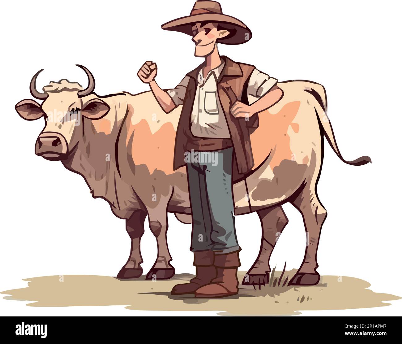 Working cattle ranch Stock Vector Images - Alamy