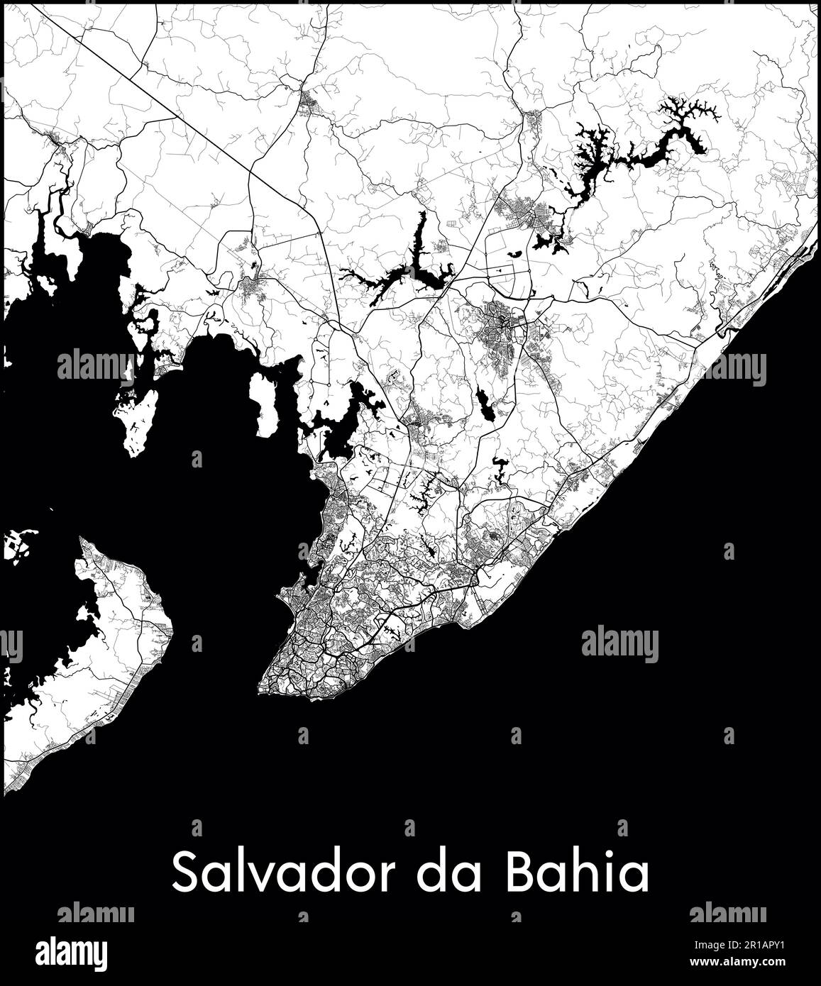 City Map South America Brazil Salvador da Bahia vector illustration ...