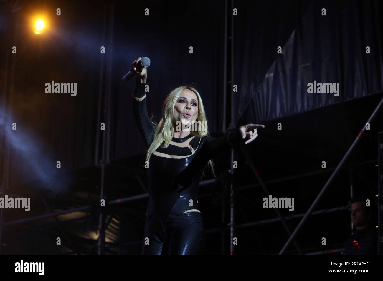 Singer Marta Sanchez during a performance on the occasion of the San ...
