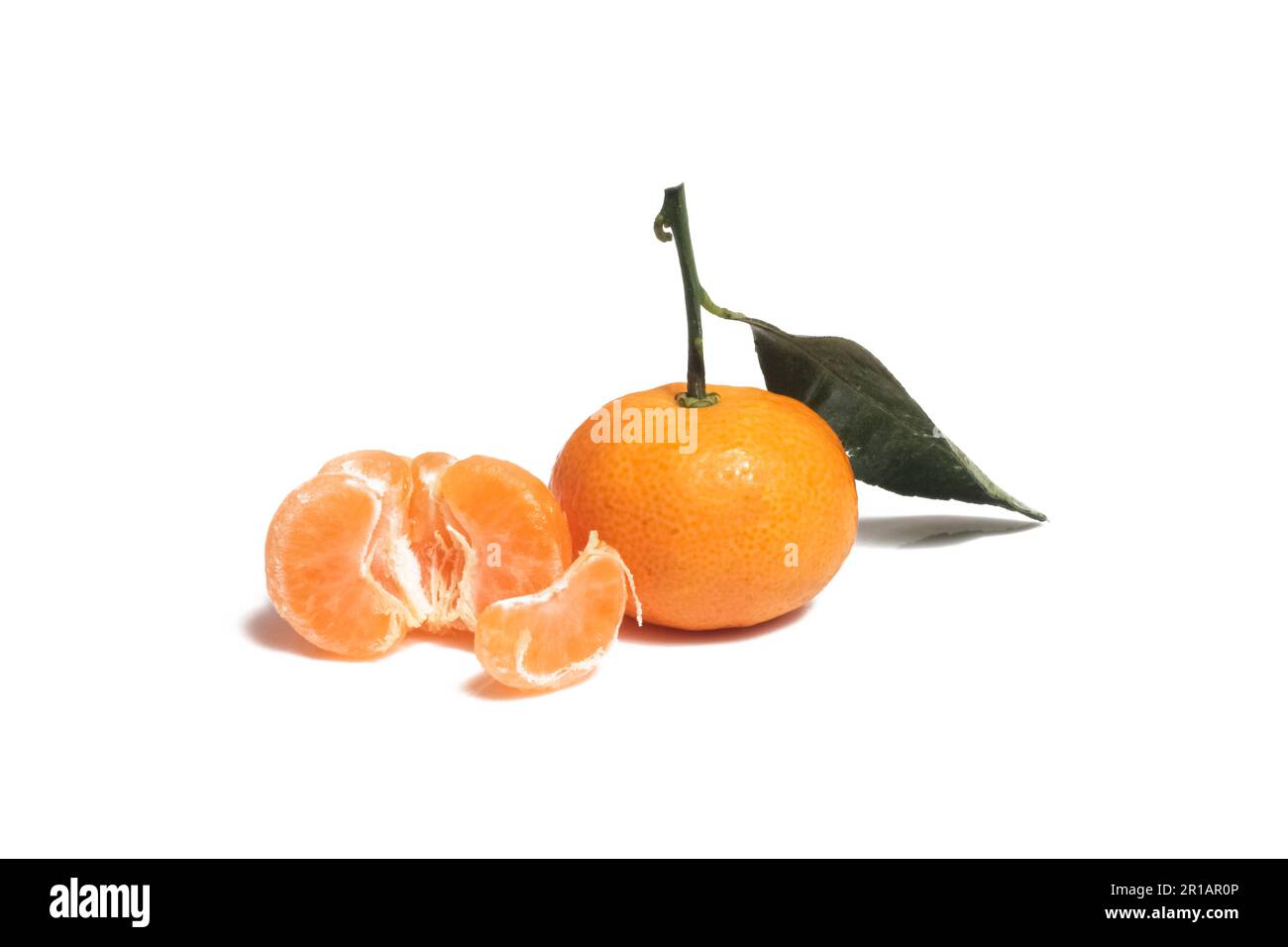 Orange fruit with leaf isolated on white background Stock Photo - Alamy