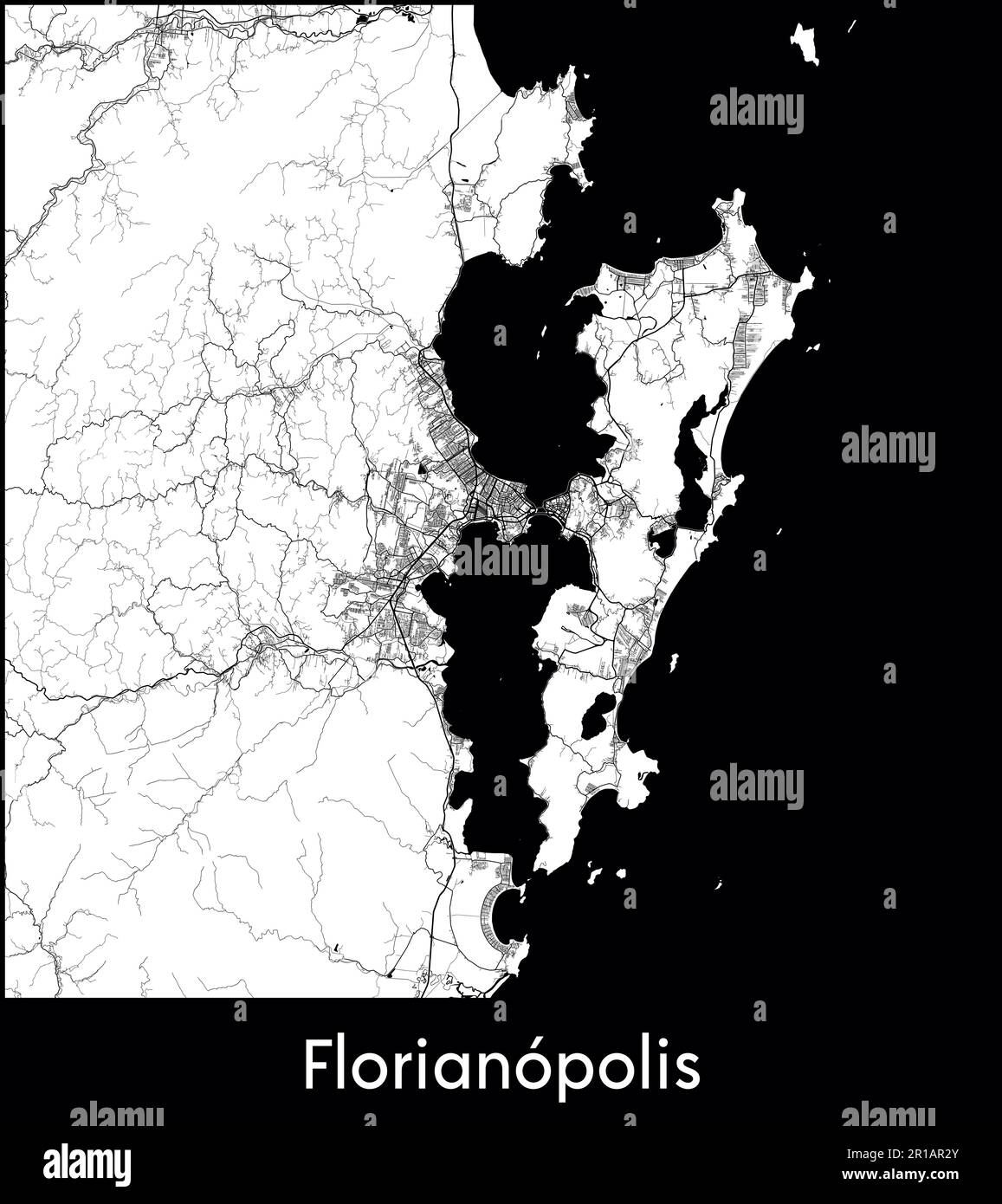 City Map South America Brazil Florianopolis vector illustration Stock ...