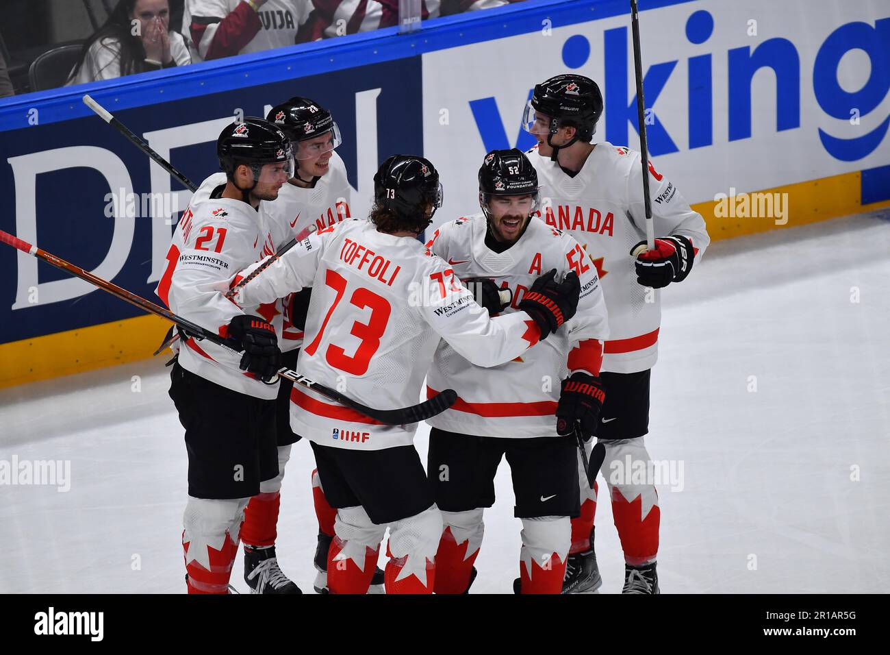 LATVIA, RIGA - 12.05.23: LAUGHTON Scott, GLASS Cody, QUINN Jack, WEEGER ...