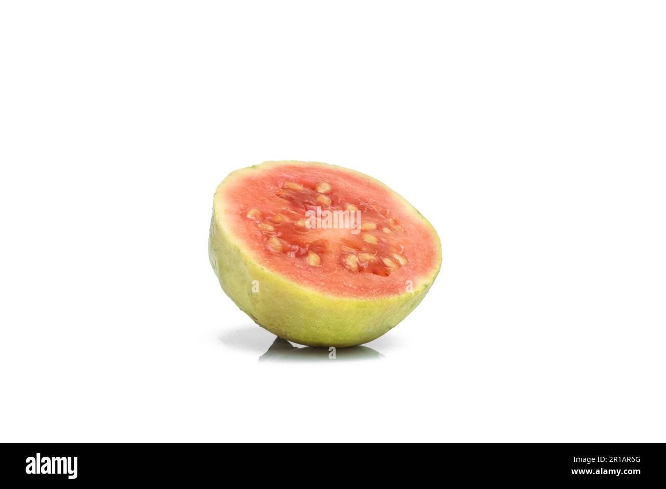 guava isolated on white background. guava whole and half sliced Stock ...