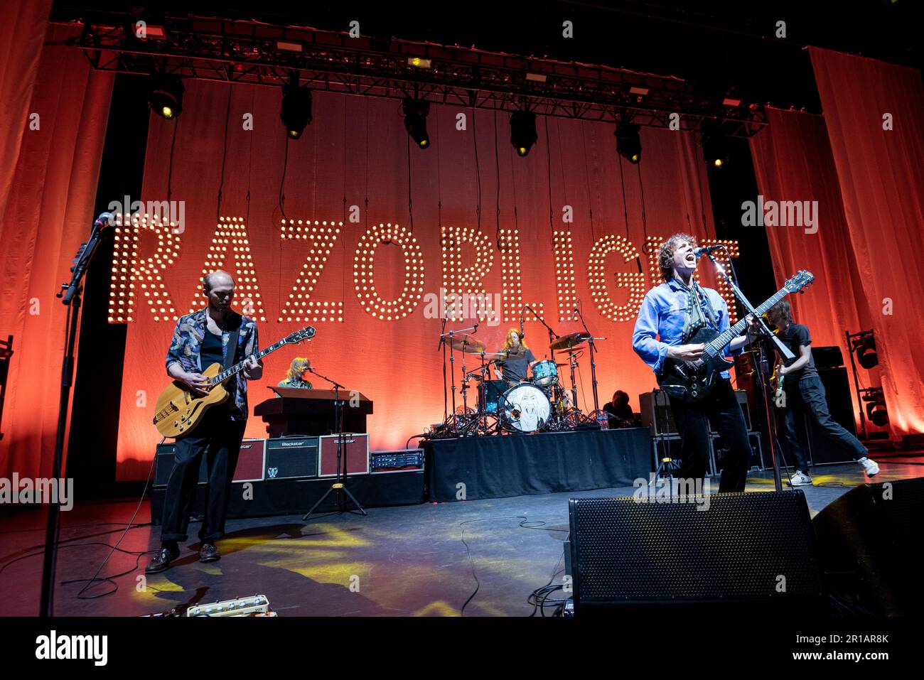 London, UK. 12th May 2023. Singer Johnny Borrell of the band Razorlight ...