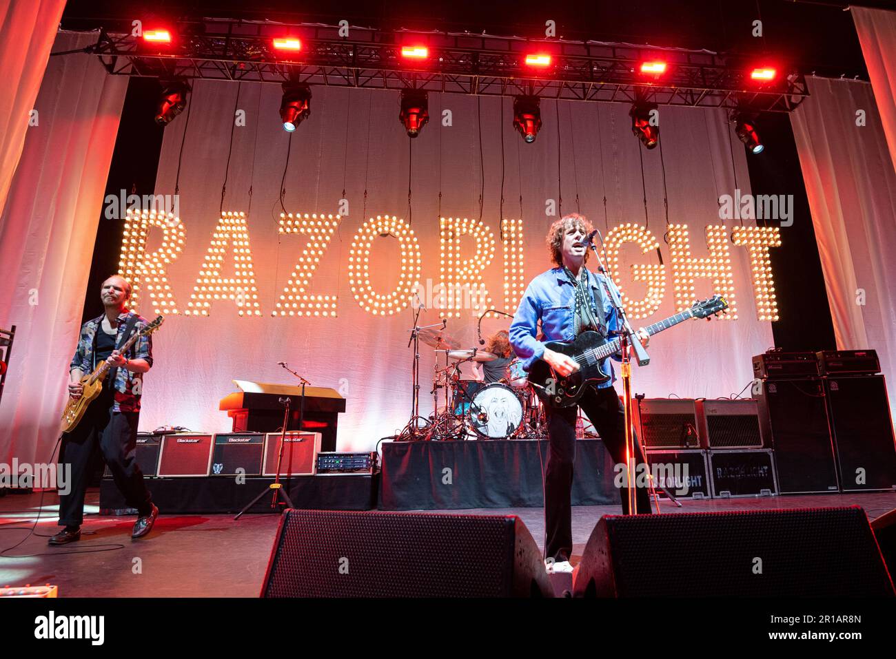 London, UK. 12th May 2023. Singer Johnny Borrell of the band Razorlight ...