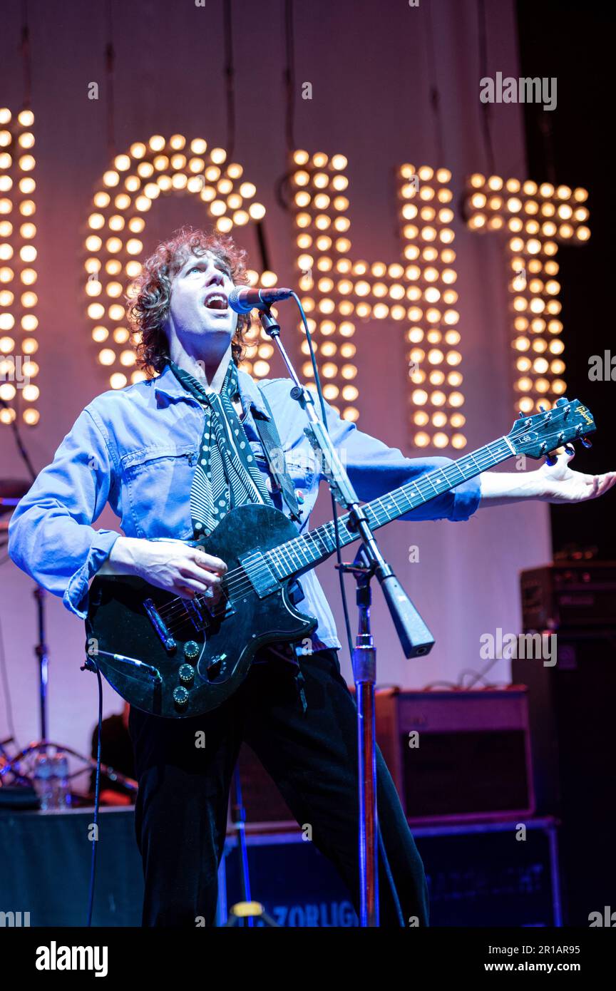 London, UK. 12th May 2023. Singer Johnny Borrell of the band Razorlight ...